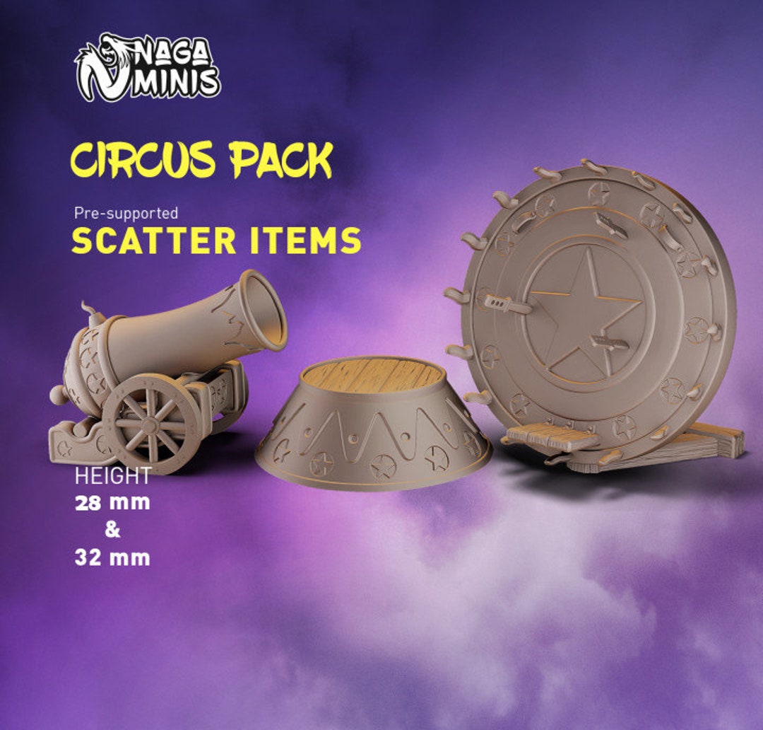 Circus Miniatures, Canon, Knife Throwing, Dnd Scatter Terrain, Dungeons ...