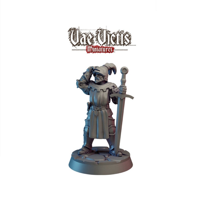 Knight Miniature Dnd Dungeons and Dragons 28mm/32mm Human Fighter Town ...