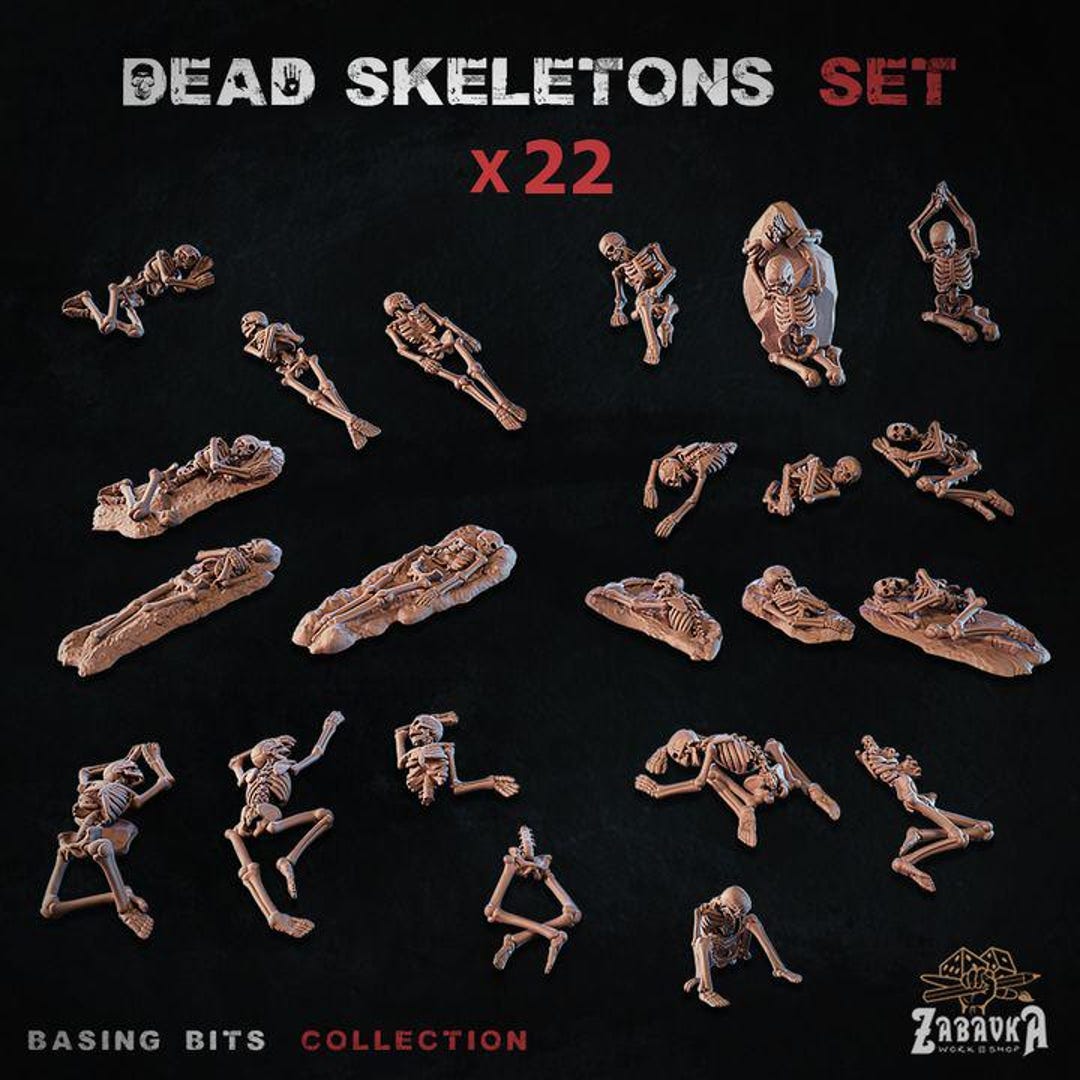 22pc Dead Skeletons Miniature Basing Bits Dnd Dungeons 28mm/32mm TTRPG ...