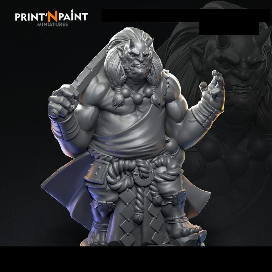 Samurai Oni – Fantasy Demon Warrior Miniature – 28mm 32mm 35mm Scale ...