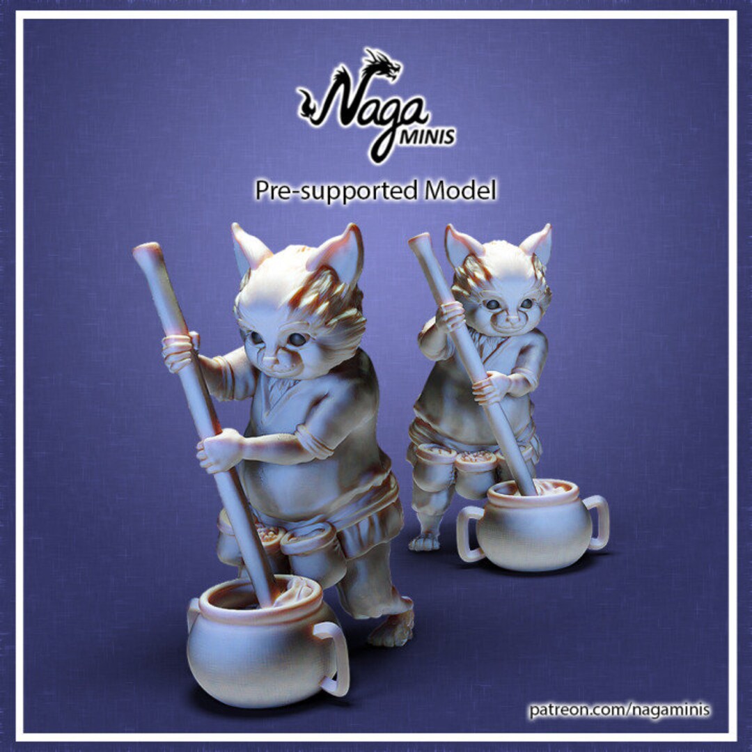 Catfolk Miniature Dnd Dungeons and Dragons Cat Folk Villager Miniature ...