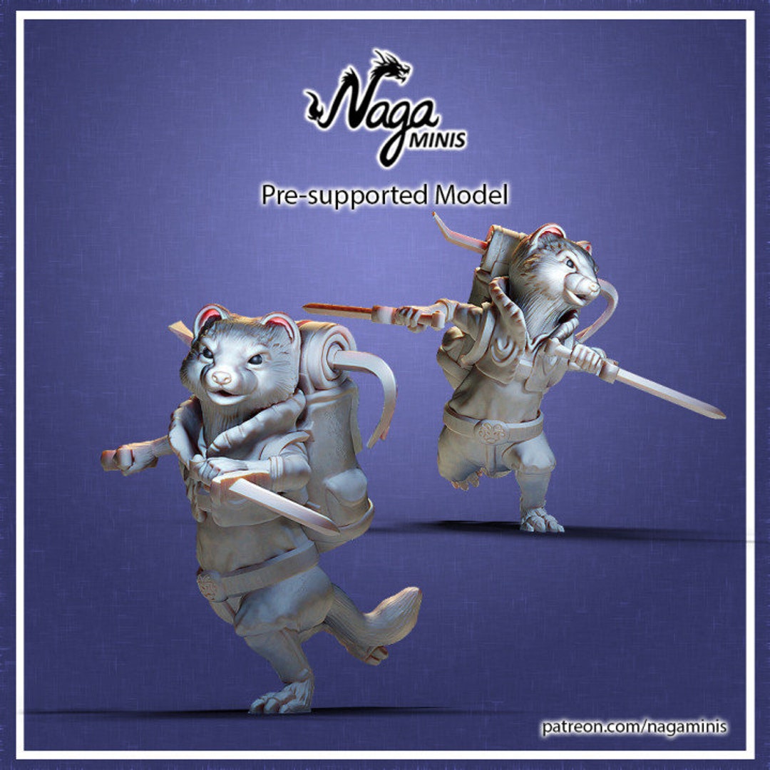 Weasel Folk Thief Miniature Dnd Dungeons and Dragons 28mm/32mm Scale ...
