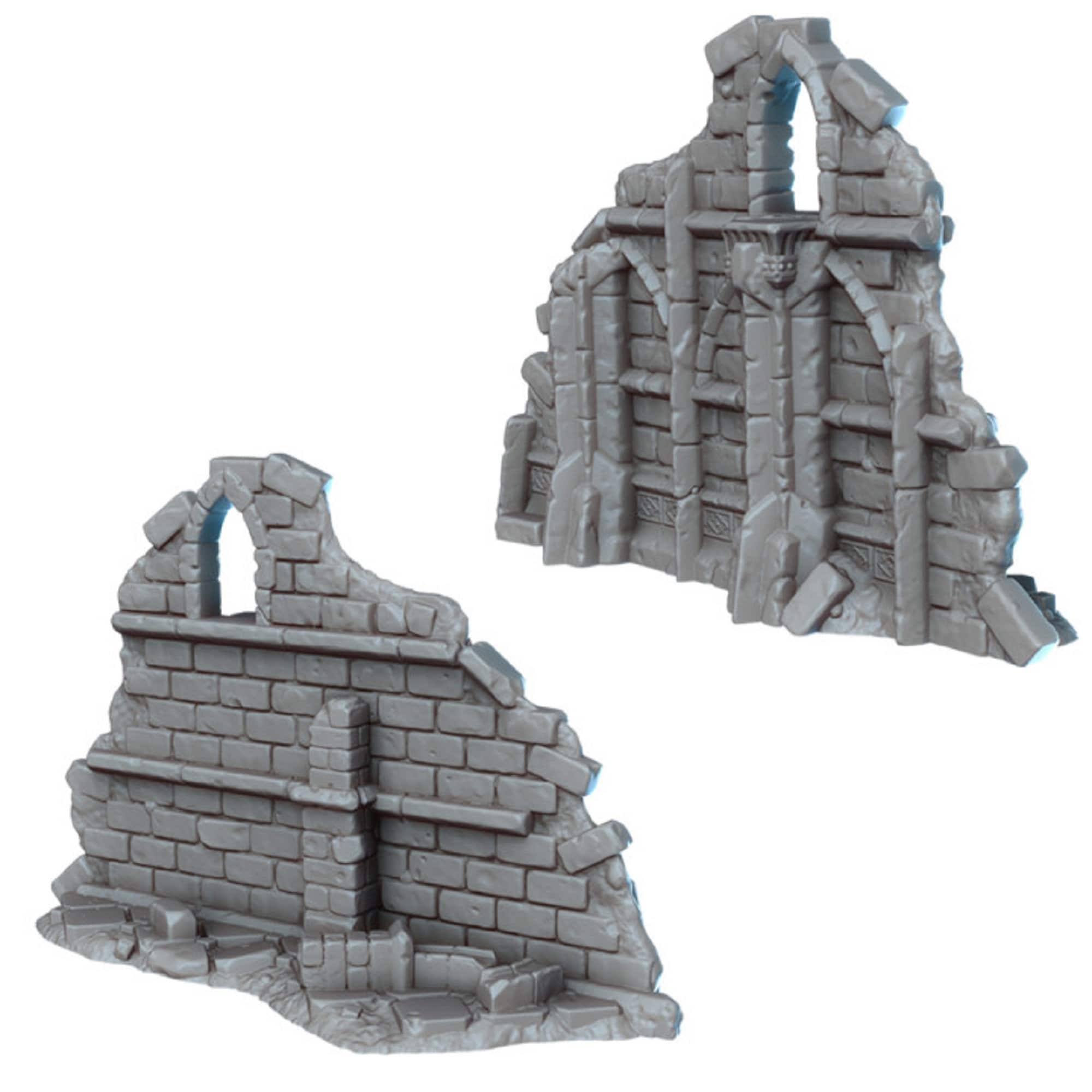 Church Ruins Ruined Church Dnd Terrain Dark Realms Dungeons - Etsy