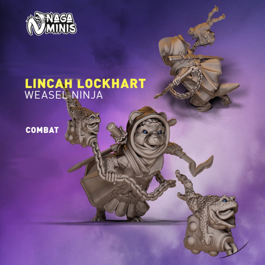 Weasel Folk Ninja Dnd Warrior Dungeons and Dragons Tabletop RPG Fantasy ...