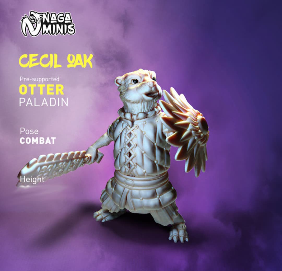 Otter Folk Paladin Combat Pose Dnd Dungeons and Dragons Animal Folk ...