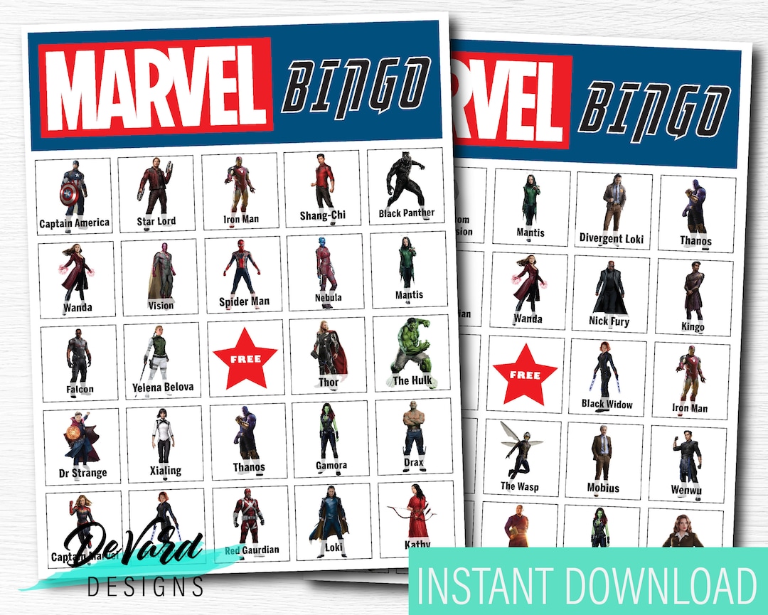Super Hero Bingo Game-set of 15 Cards - Birthday Party Activity ...