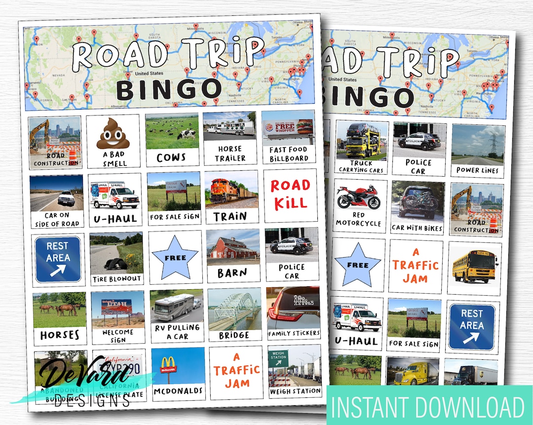 Road Trip Bingo Game: Family Look & Find Activity (digital Download) - Etsy