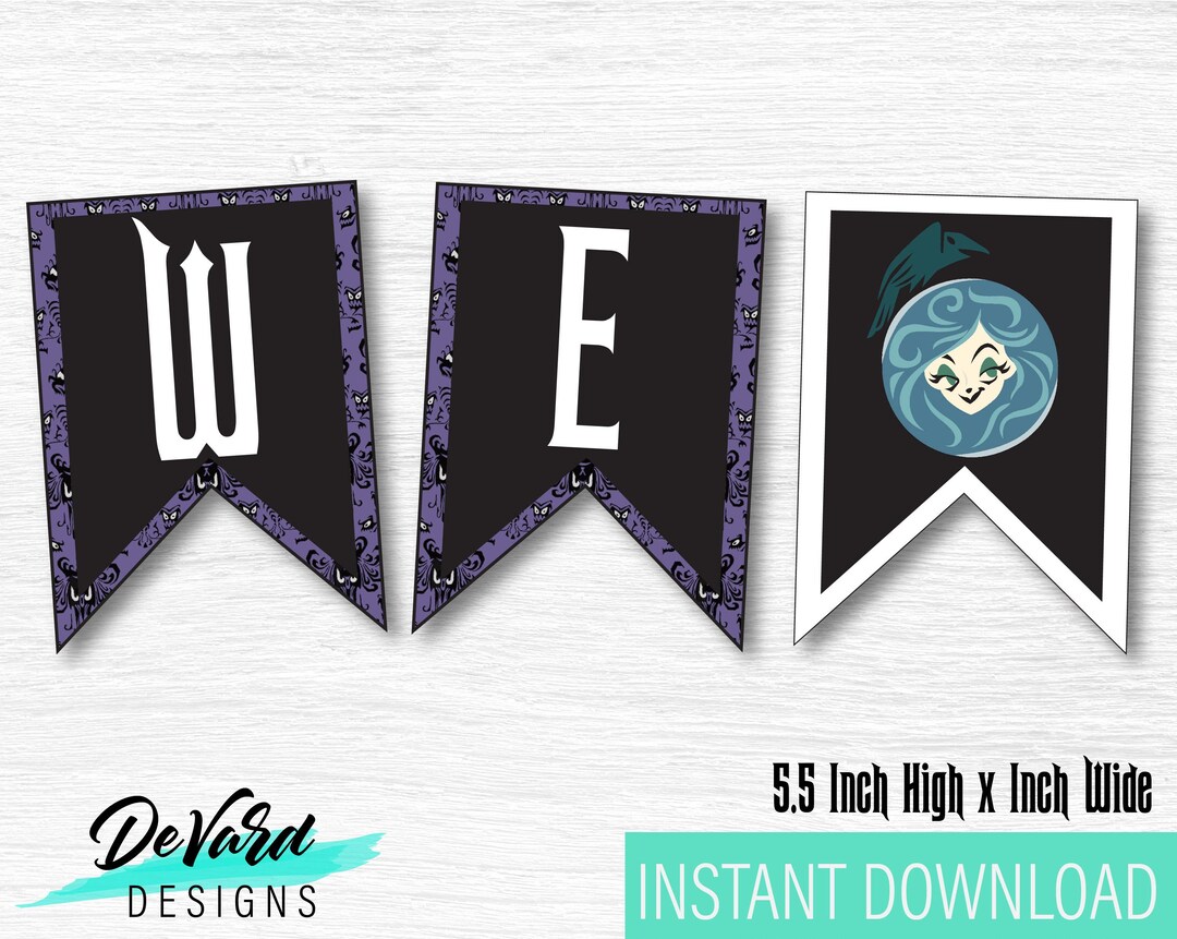 Haunted Mansion Welcome Banner: Halloween Party Decoration (digital ...