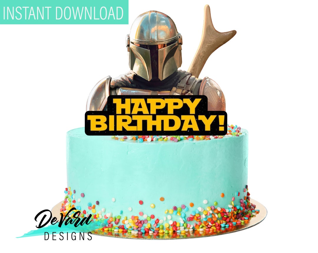 Mandalorian Printable Cake Topper- Instant Download Decoration - Baby ...