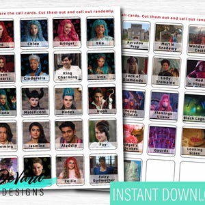 Descendants 2 Bingo Game: 15 Printable Cards (digital File) - Etsy