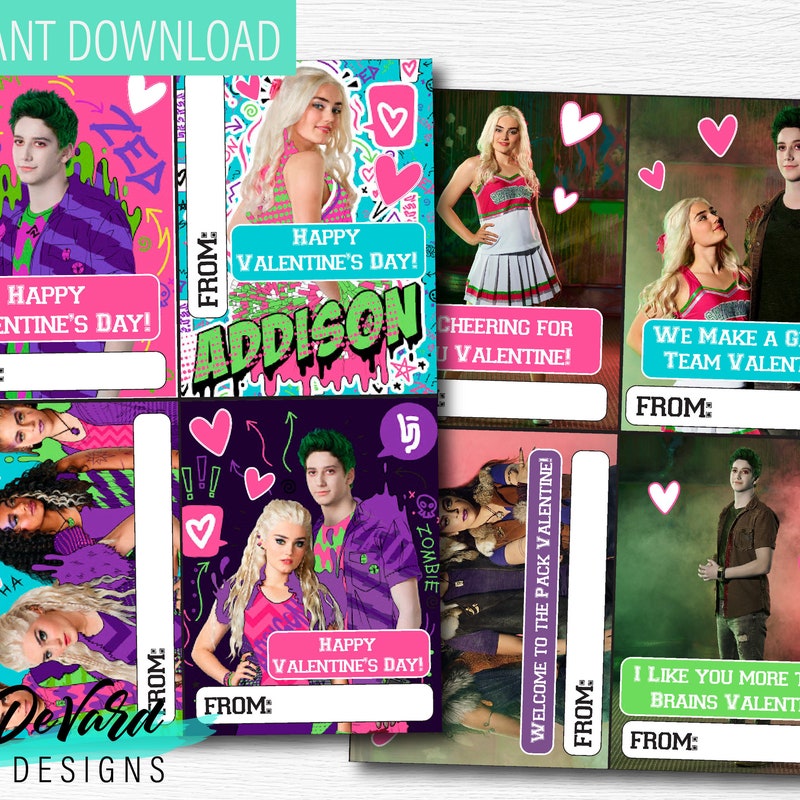 Anime Valentine Cards Set - Etsy