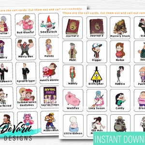 Gravity Falls Bingo Game: 15 Printable Cards (digital Download) - Etsy