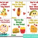 Funny Food Valentines Cards set of 6 Cards Classroom School - Etsy