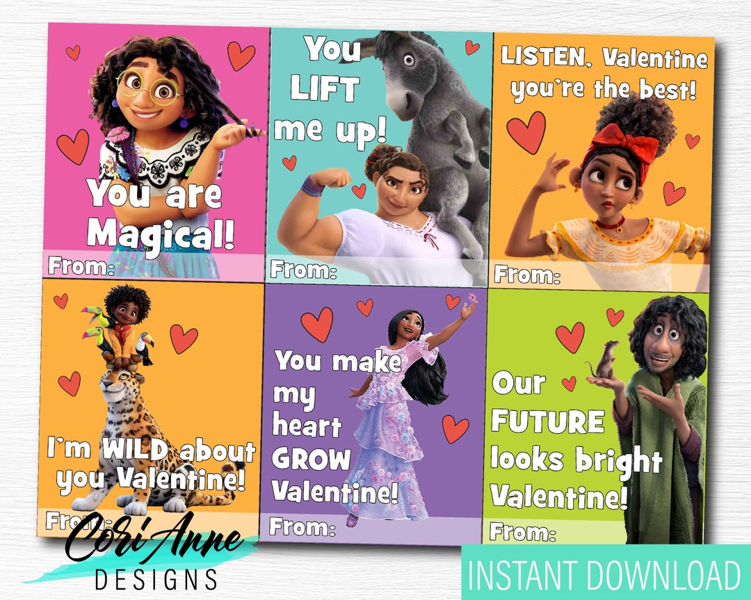 Encanto Valentines Cards -set of 6 Cards - Classroom School Activity ...