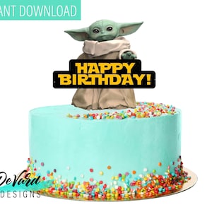 Mandalorian Printable Cake Topper- Instant Download Decoration - Baby ...