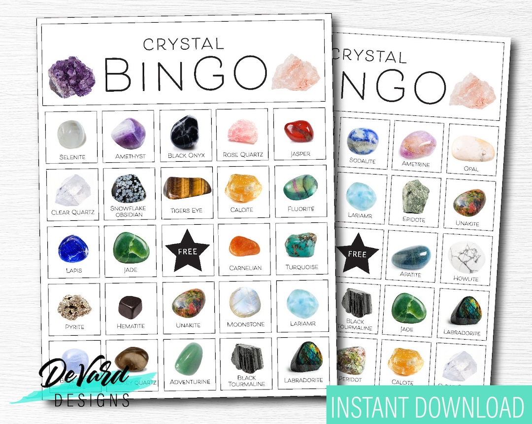 Gemstone Crystal Bingo Game: Printable Activity (digital Download) - Etsy