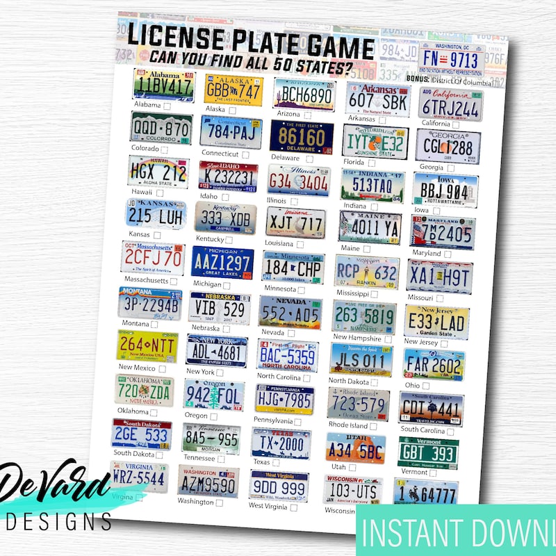 Blue and White License Plate - Etsy
