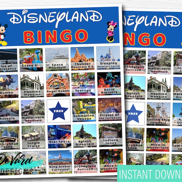 Disneyland Bingo - Etsy