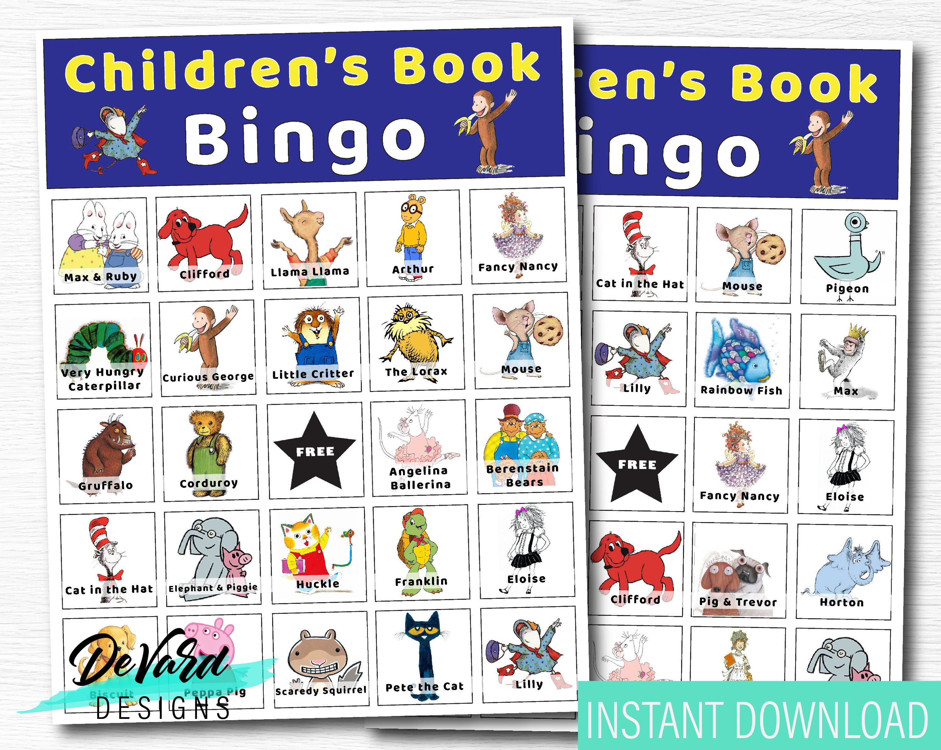 Children s Book Bingo Game Set Of 15 Cards Call Cards Etsy children-s-book-bingo-game-set-of-15-cards-call-cards-etsy