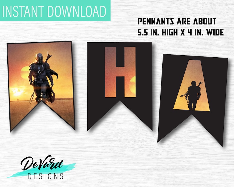 Mandalorian Birthday Banner- Birthday Party Decoration- Star Space ...