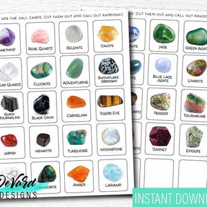 Gemstone Crystal Bingo Game: Printable Activity (digital Download) - Etsy