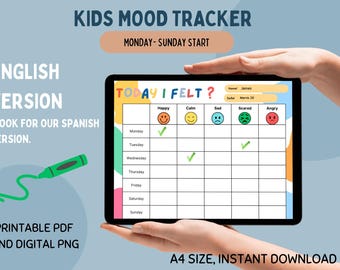 Daily Mood Tracker Printable | Self-care Planner Insert | Digital Mental Health Journal Page ...