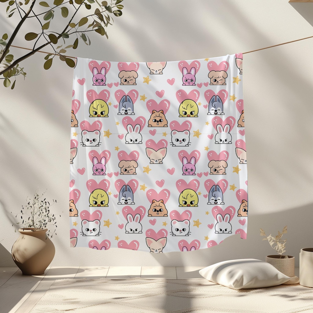 SKZOO Plush Blanket for Stray Kids Fans Valentines Gift, Cute Kpop ...