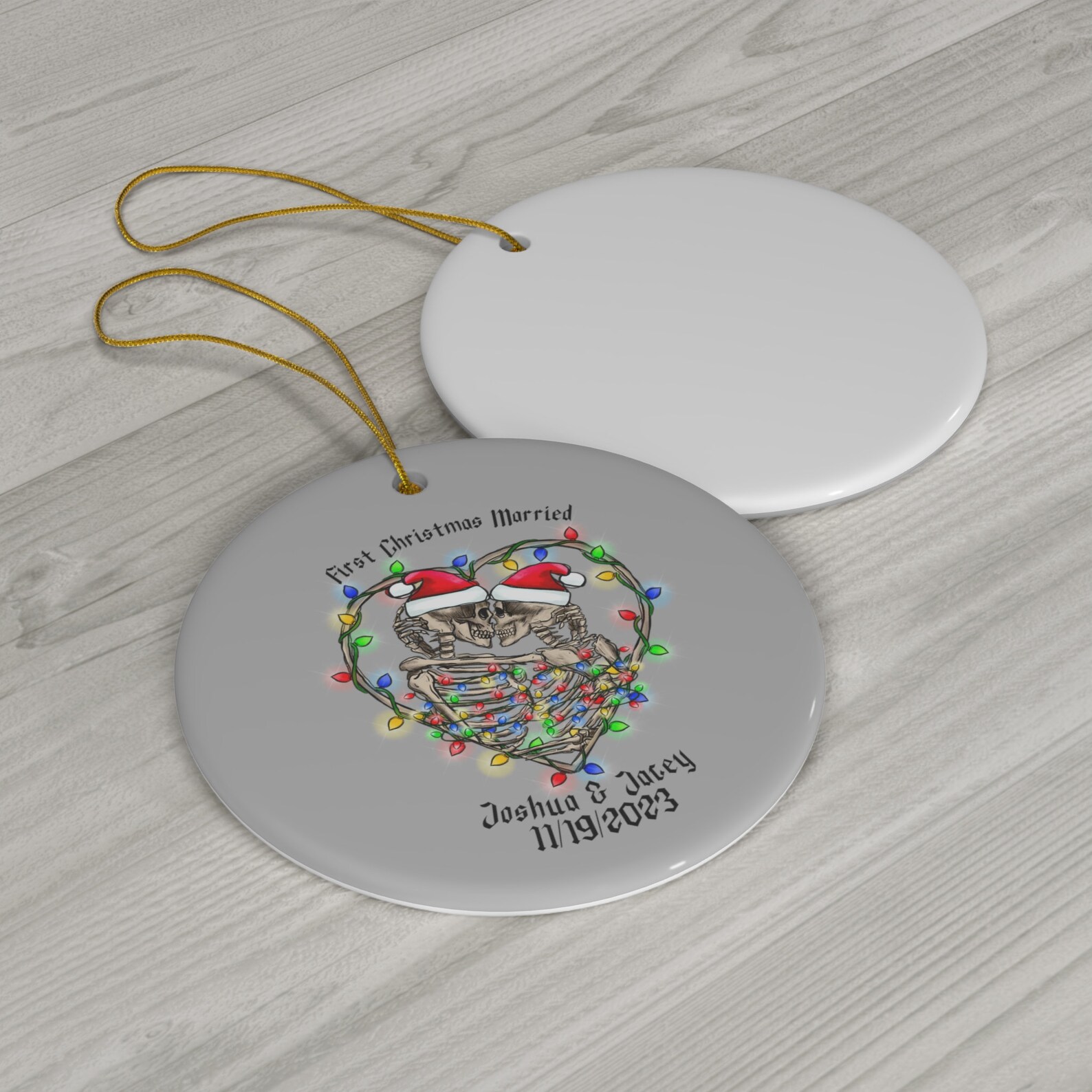 Personalized Gothic First Christmas Married Ornament Skeleton - Etsy