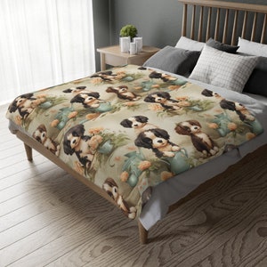 Cute Cocker Spaniel Puppy Velveteen Blanket Dog Lover Gift Puppy Print ...