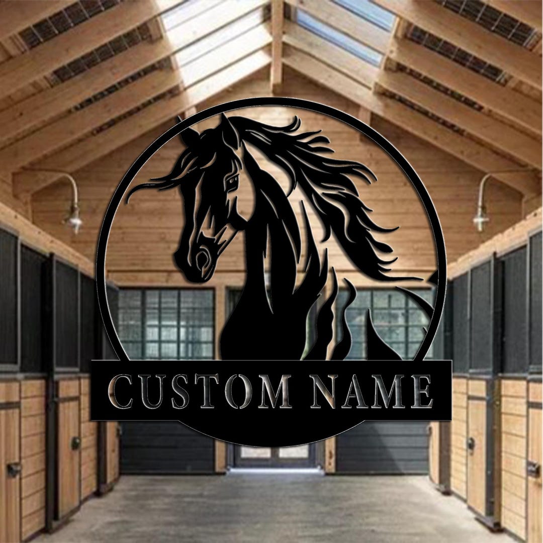 Personalized Stallion Metal Sign – Custom Equestrian Decor for Home ...