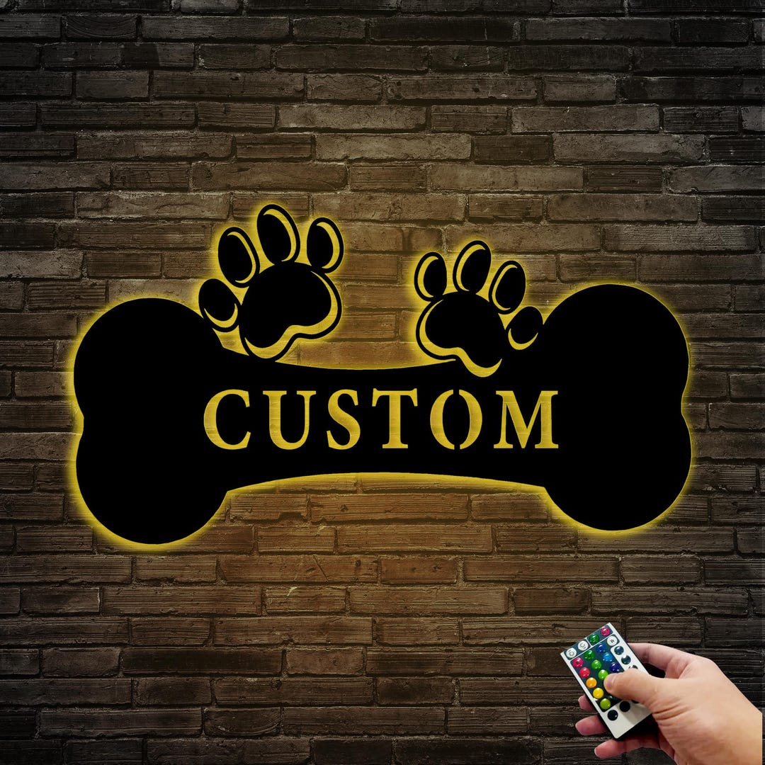 Personalized Dog Name Sign, Custom Dog House Metal Sign, Cute Dog Tag ...