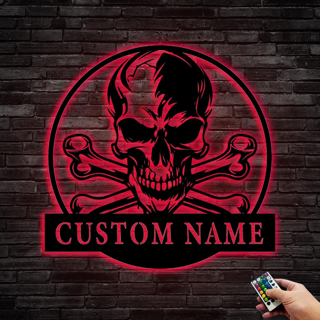 Custom Skull Metal Sign,halloween Skull Sign,personalized Skull Art ...