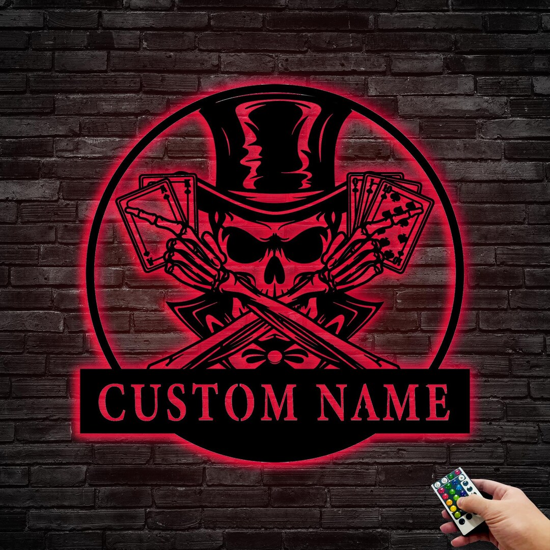 Personalized Magician Skull Metal Wall Art,custom Magician Skull Metal ...