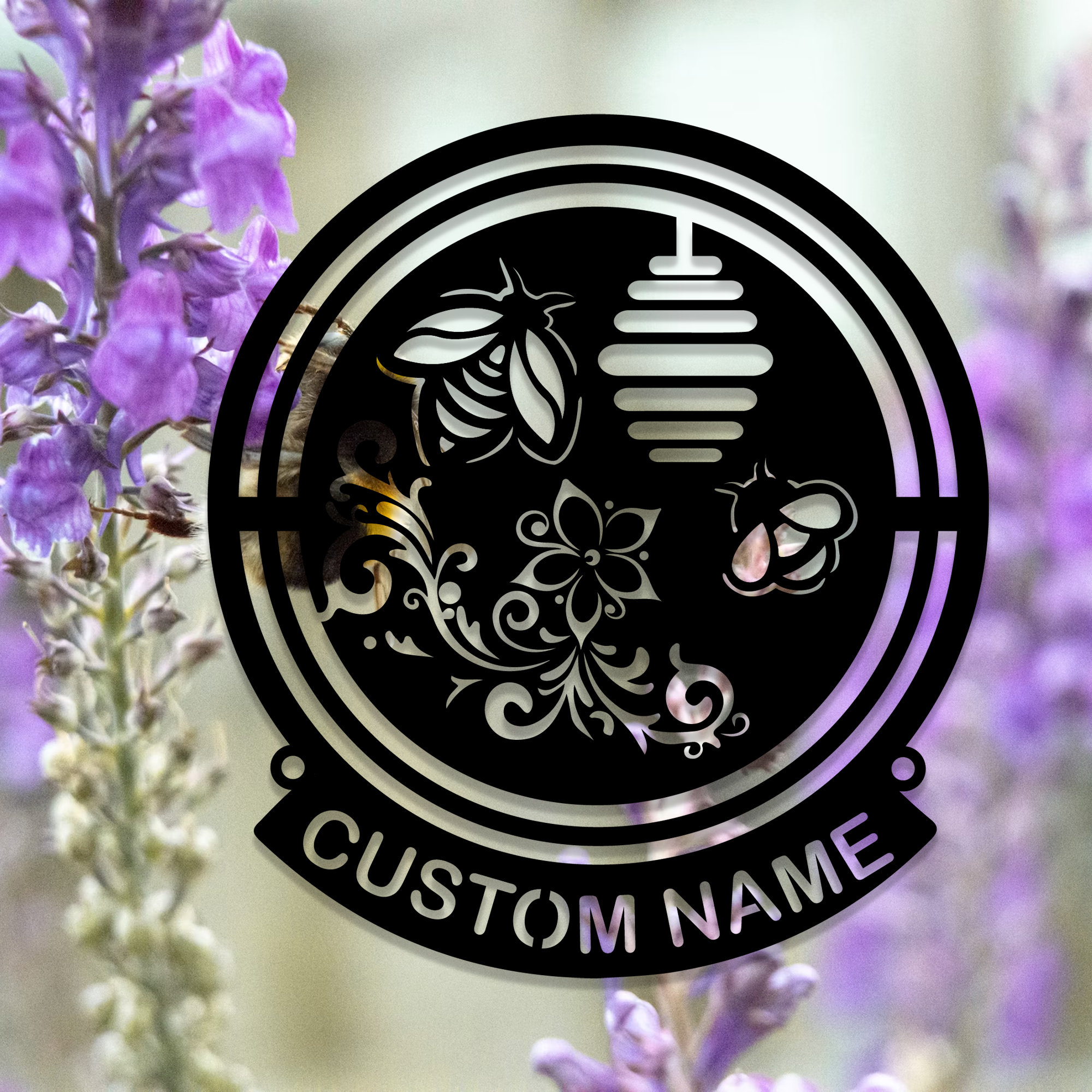 Custom Metal Honey Bee Sign, Honey Bee Metal Wall Art, Outdoor Patio ...