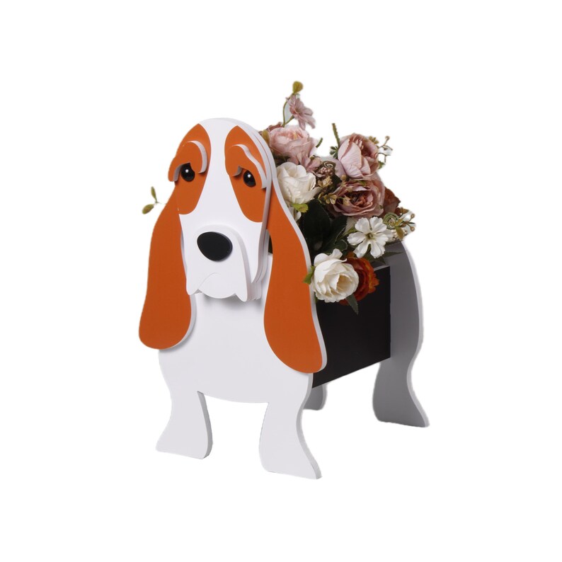 Dog-shaped Flower Pot，basset Hound Shape Decorations, Unique Garden Art ...