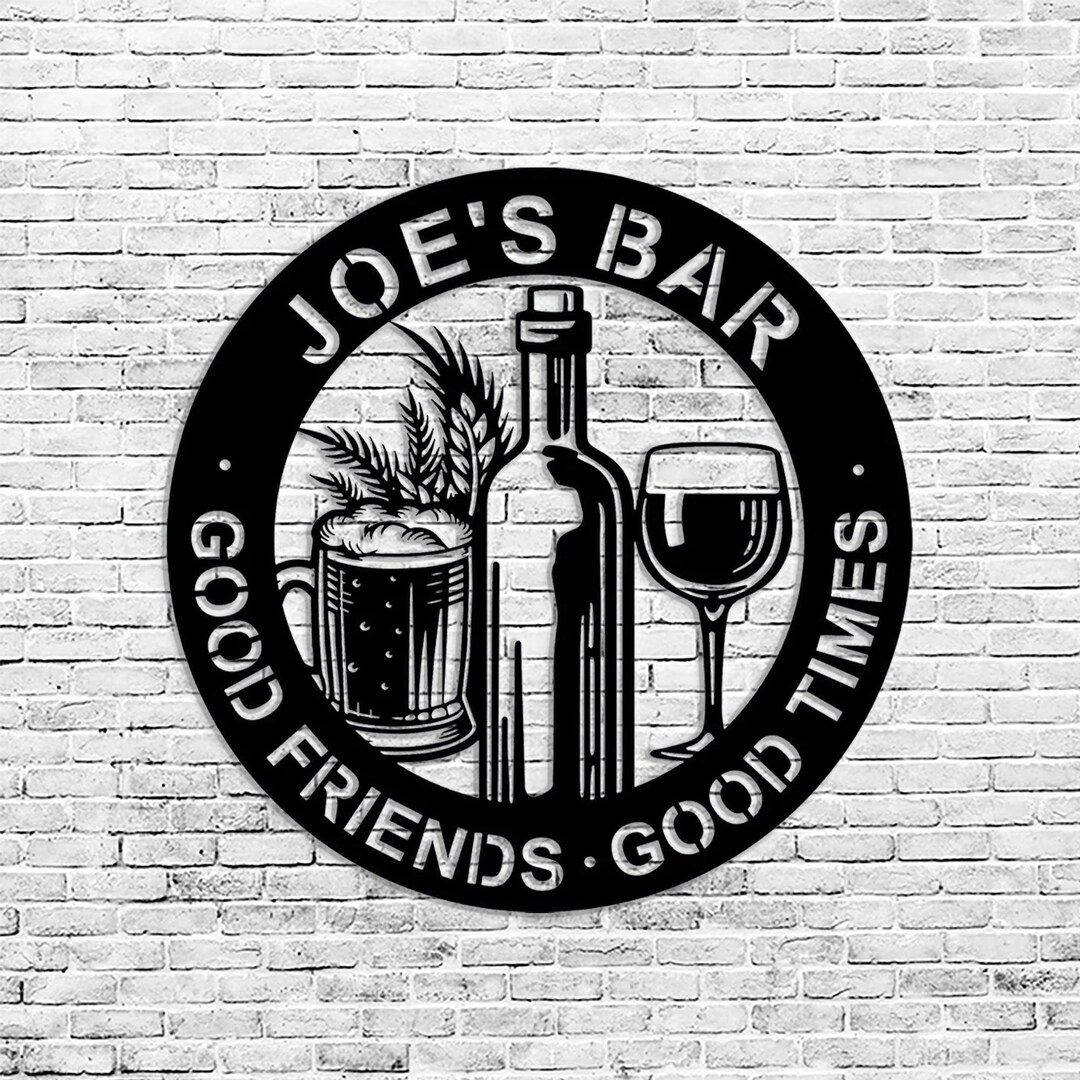 Custom Bar Sign, Led Light-up Metal Wall Art for Bar Pub, Beer Metal ...