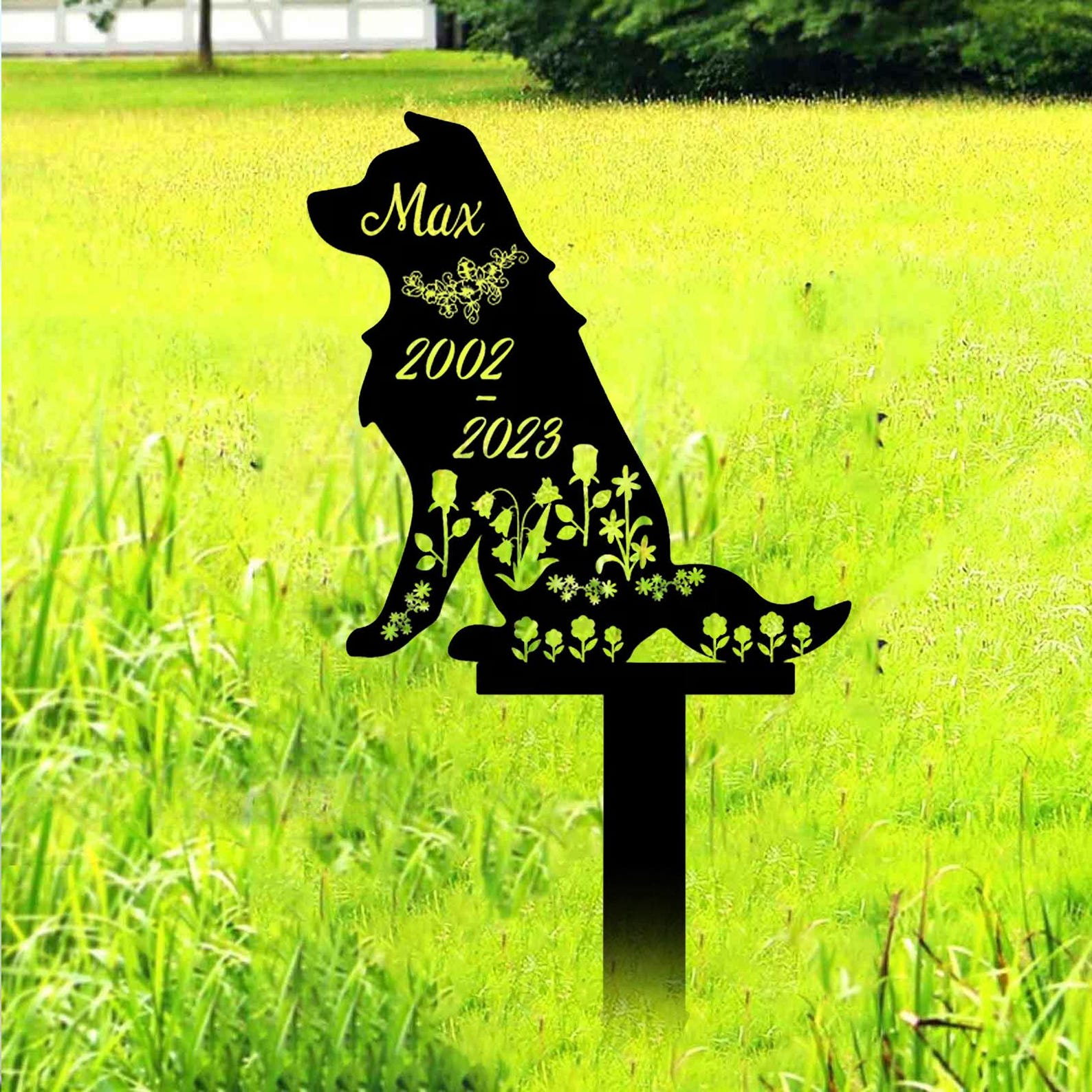 Personalized Dog Memorial Stake ,custom Garden Metal Stake, Dog ...