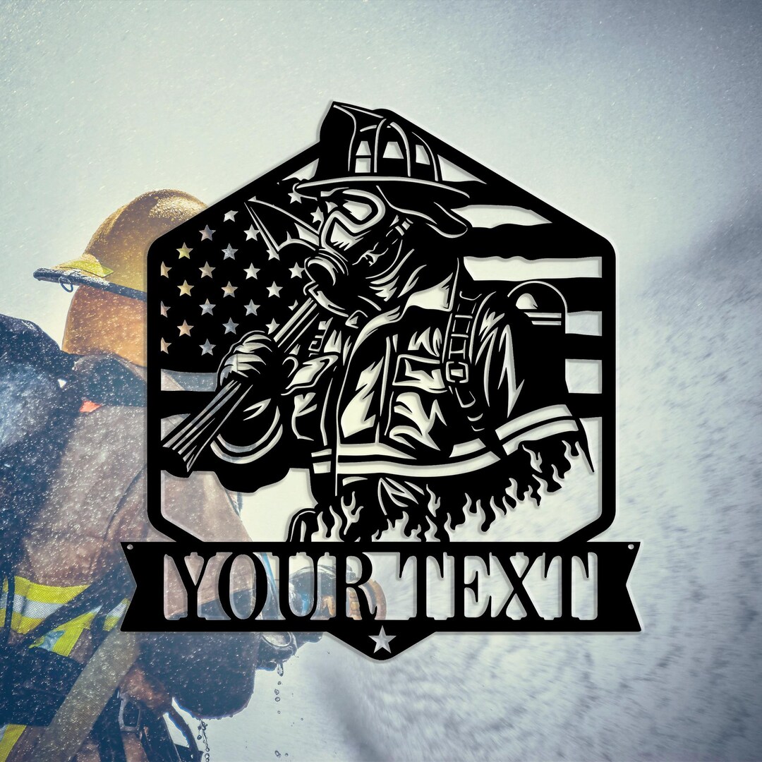 Personalized Firefighter Metal Wall Sign, Gift for Firefighters ...