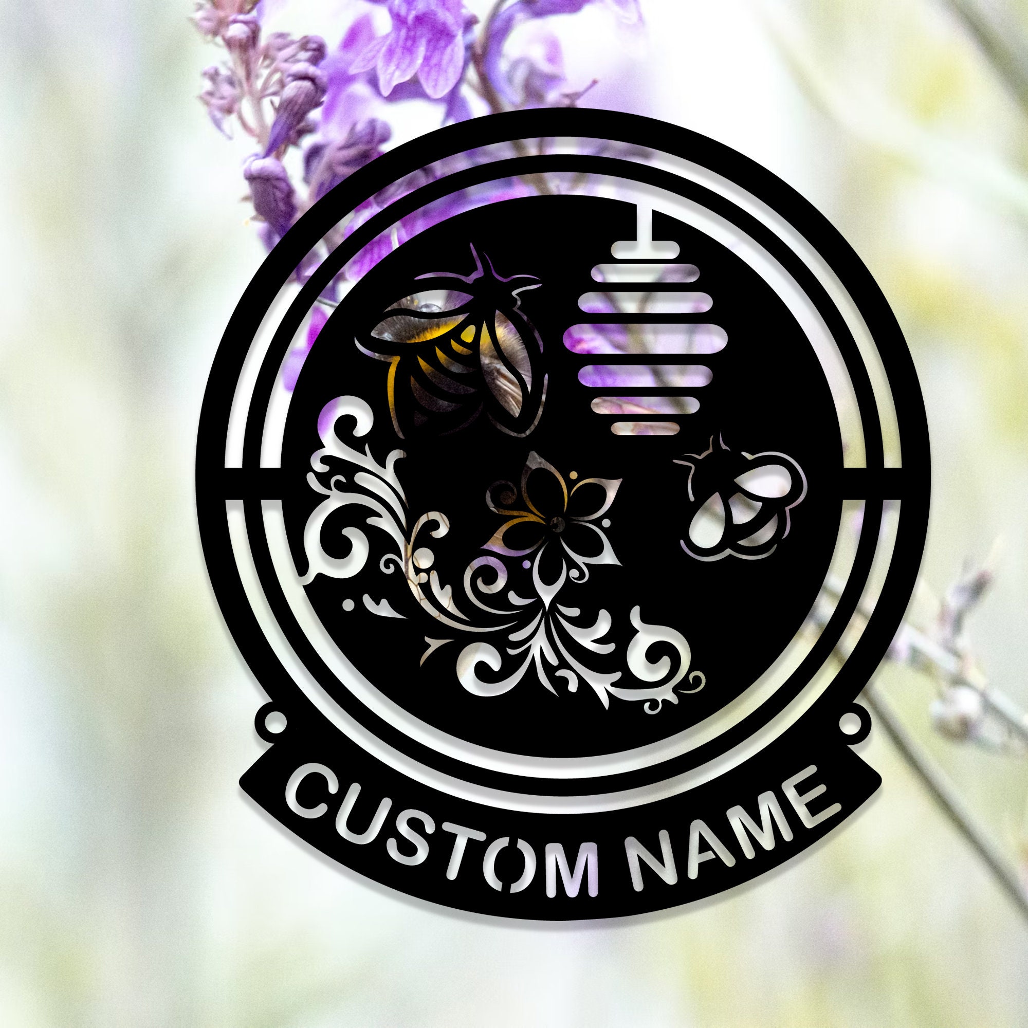 Custom Metal Honey Bee Sign, Honey Bee Metal Wall Art, Outdoor Patio ...