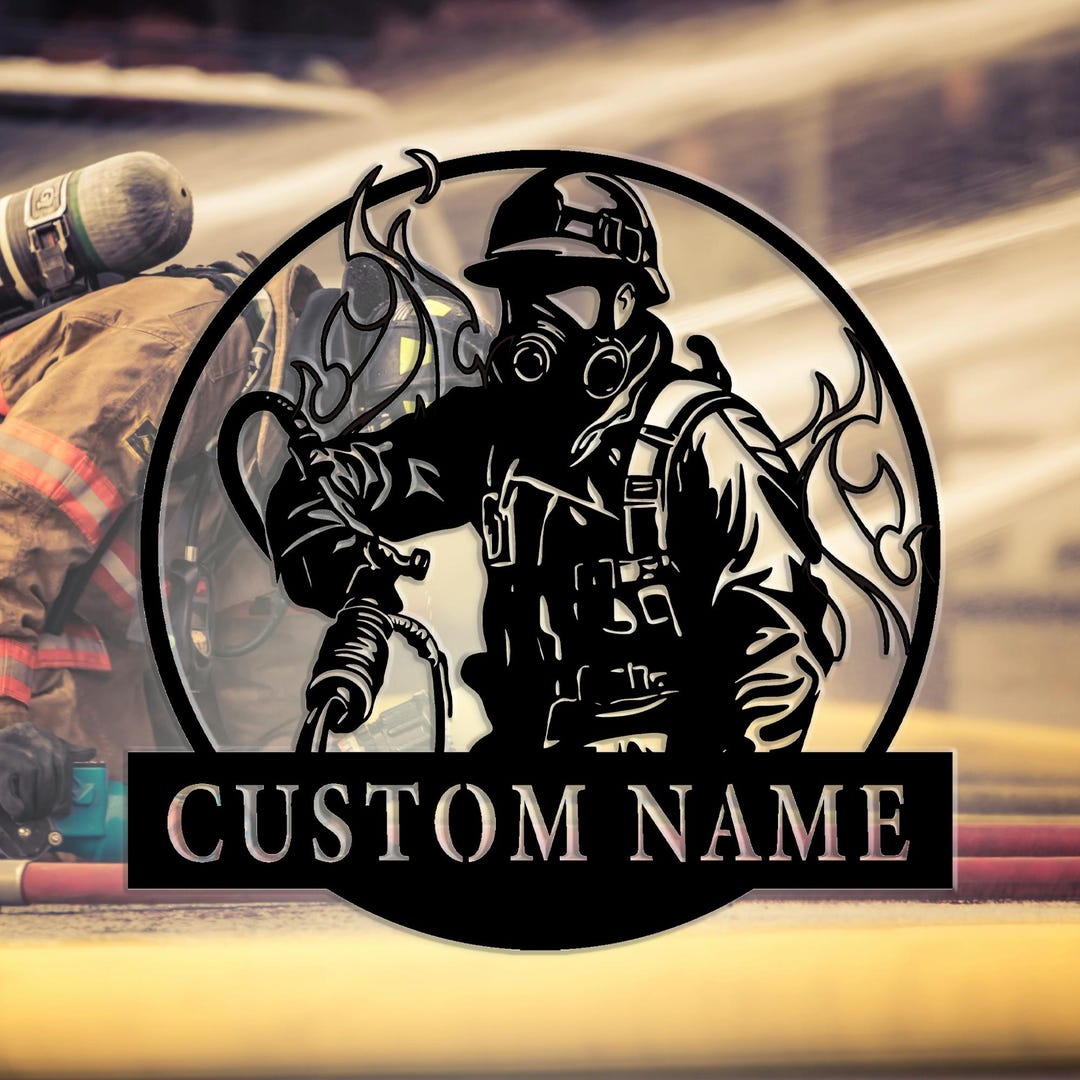 Personalized Firefighter Metal Wall Sign, Firefighters Gift, Custom ...