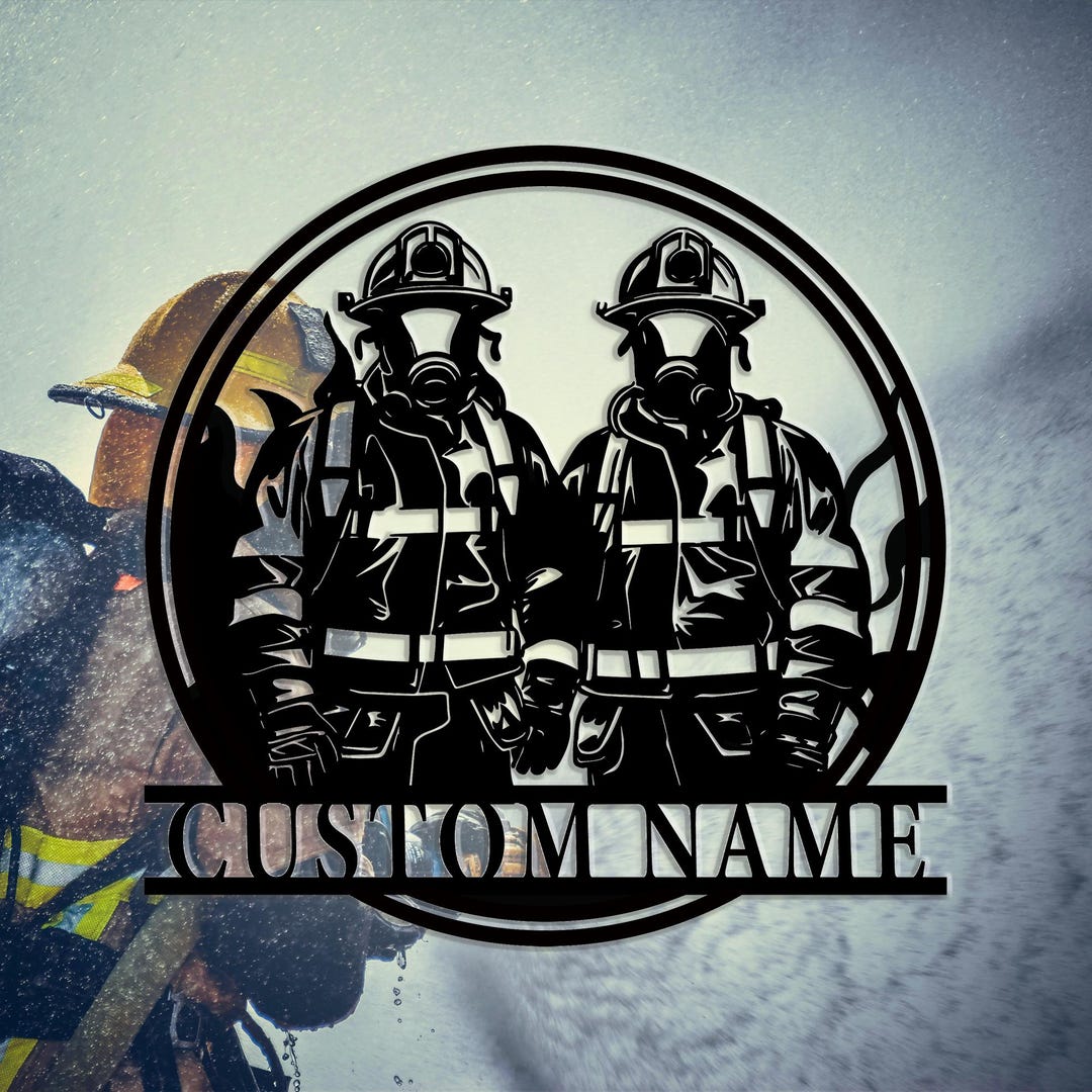 Personalized Firefighter Metal Wall Sign, Gift for Firefighters ...