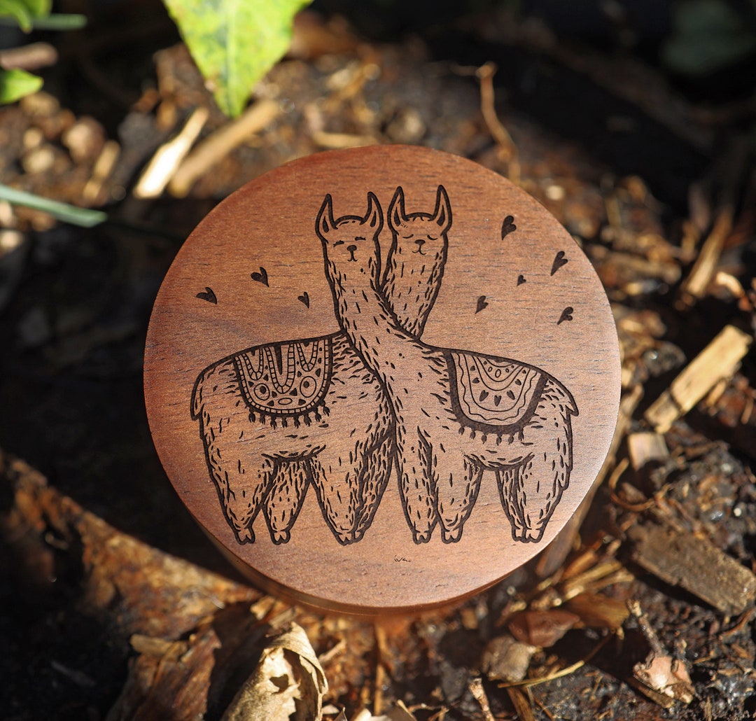 Llama Wedding Ring Box: Engraved Black Walnut Keepsake - Etsy