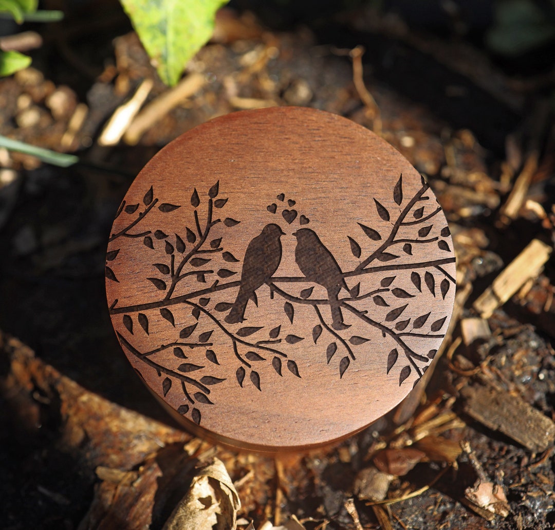 Love Birds Black Walnut Wedding Ring Box: Sparrow Dove Jewelry Box - Etsy