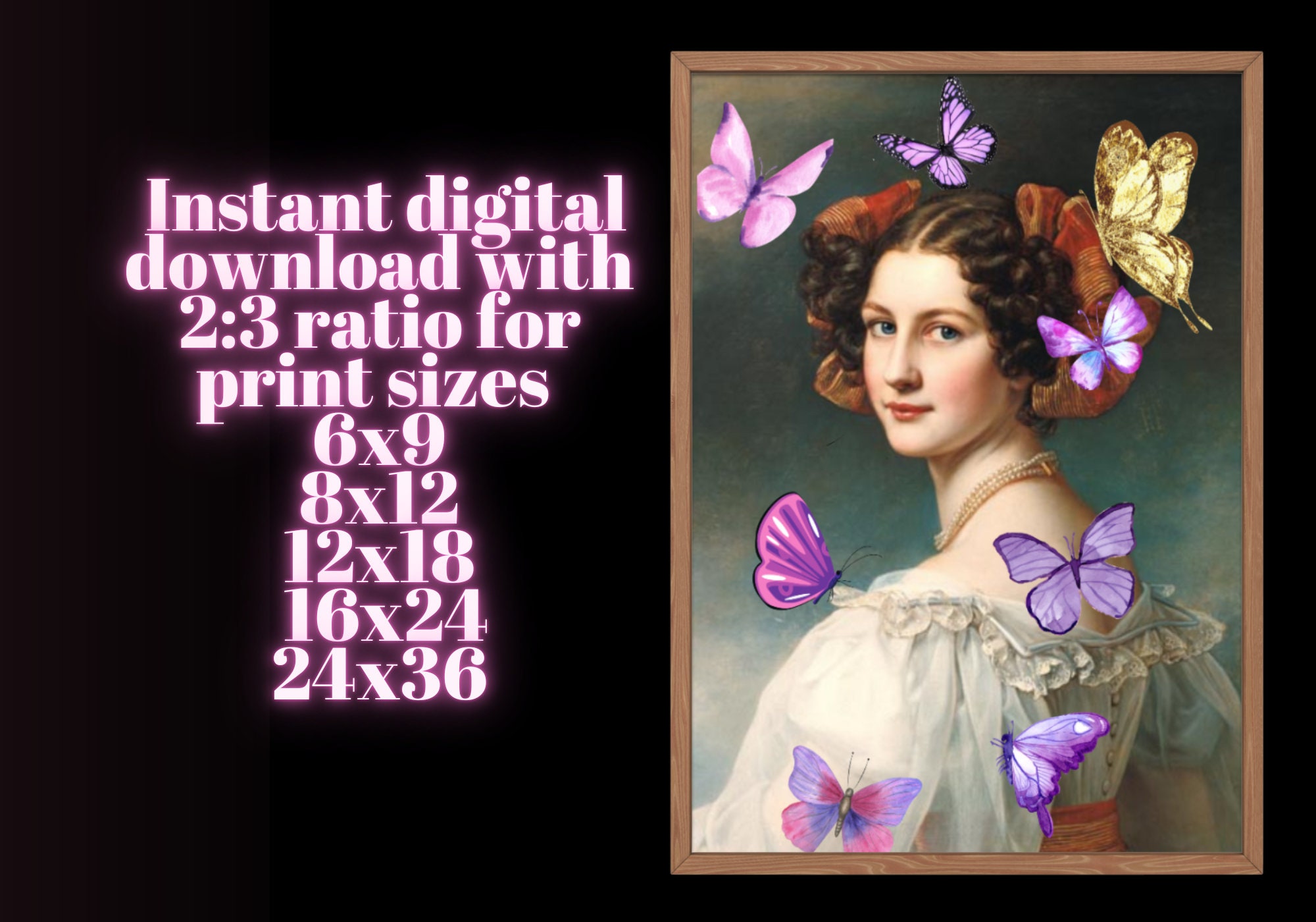 Maximalist Rococo Portrait Printable - Etsy