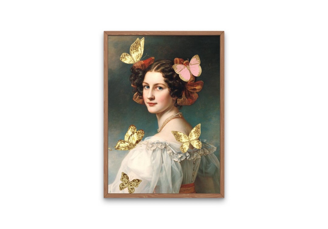 Maximalist Rococo Alter Art Pink Lady Portrait Digital Print - Etsy