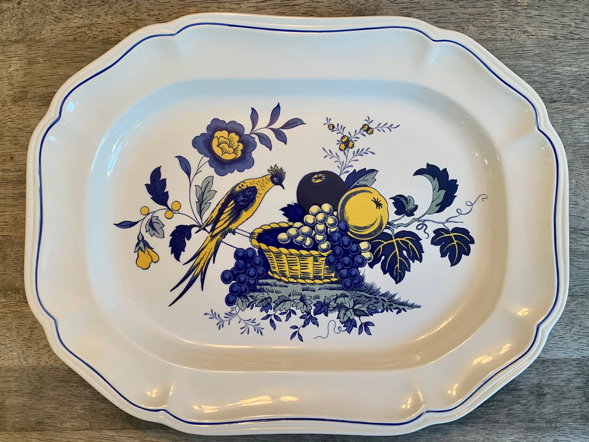 Spode England Blue Bird 14 In. Oval Serving Platter - Etsy
