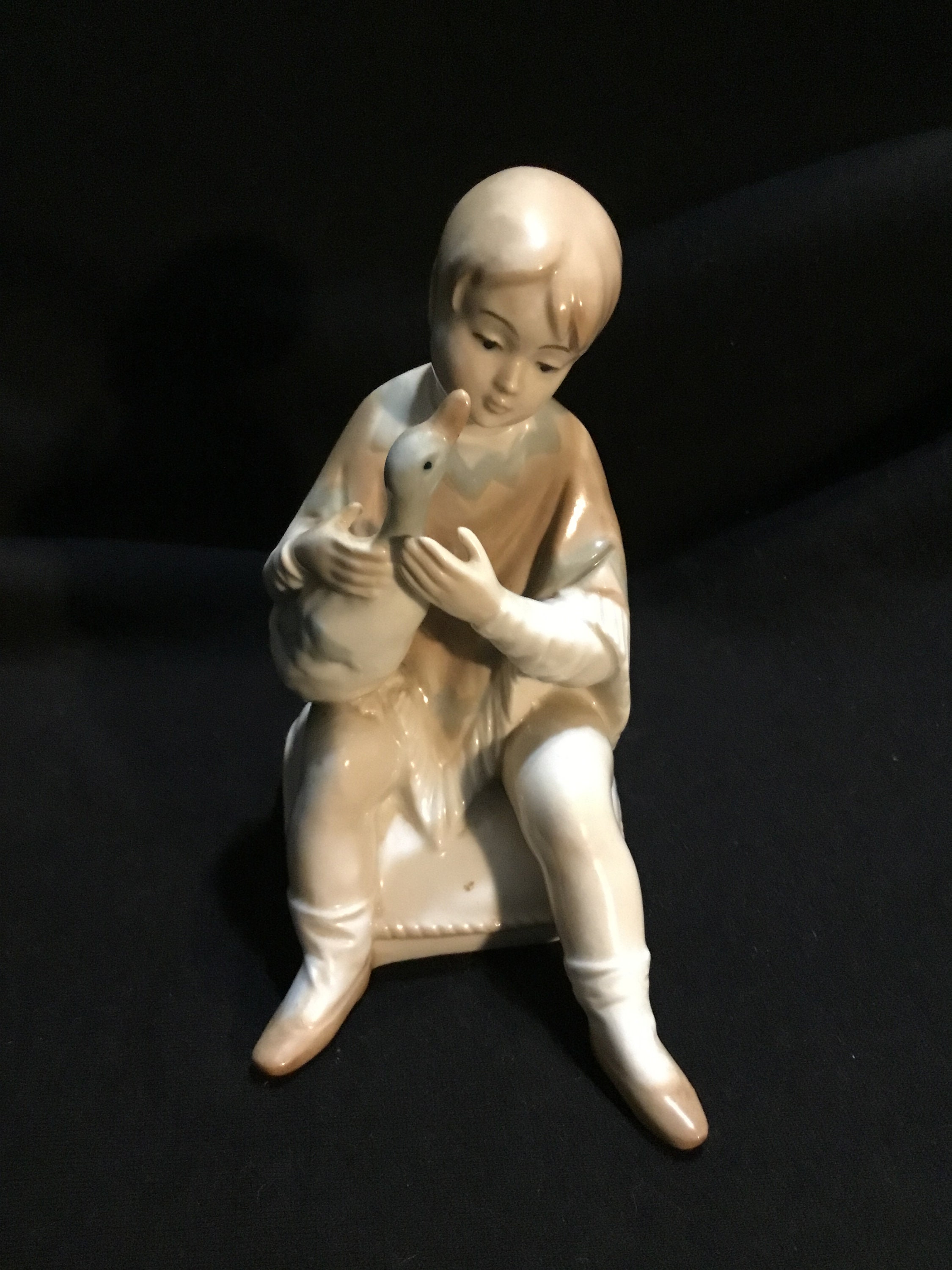 Boy With a Goose Figurine - Etsy