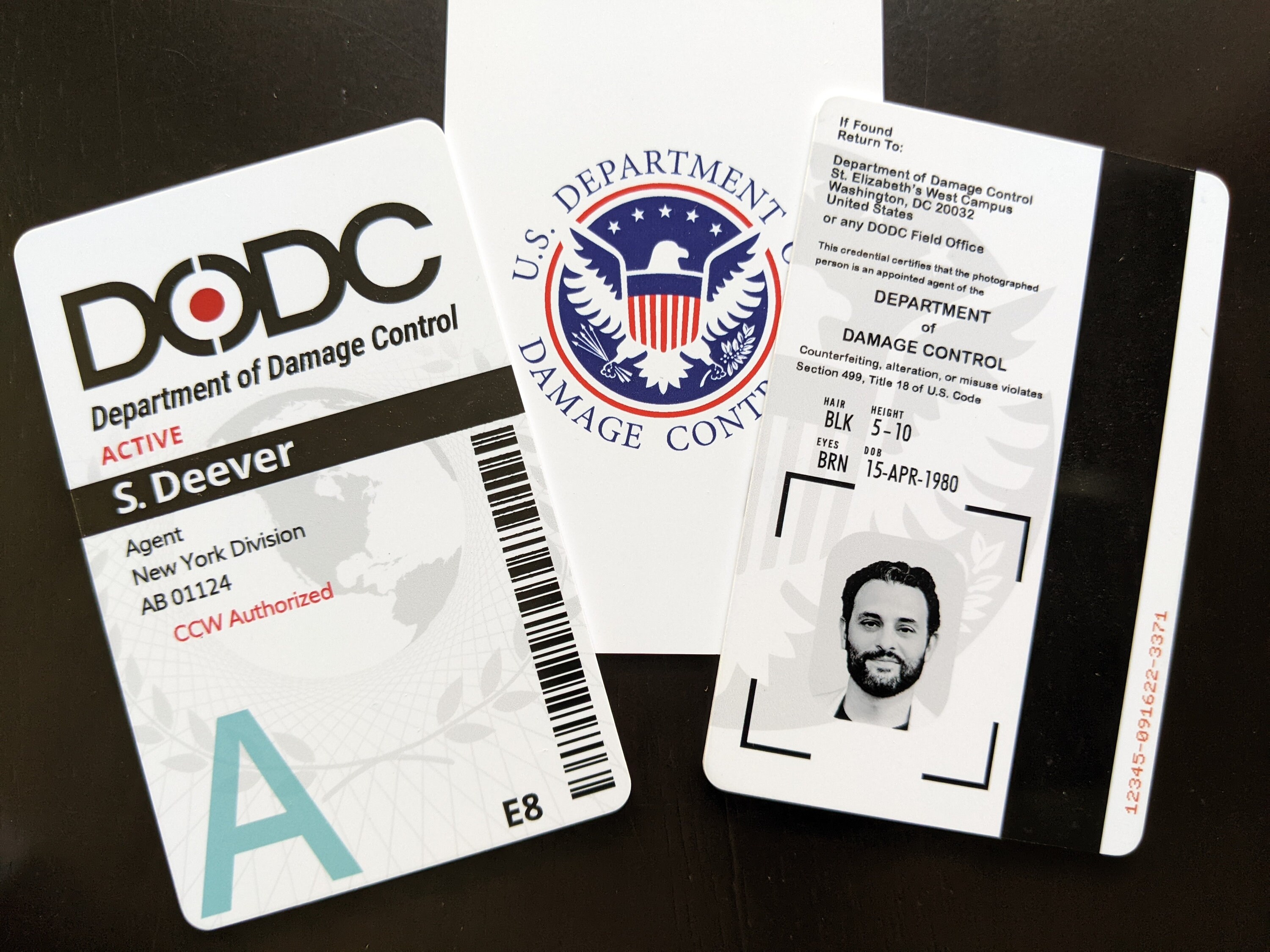 Department of Damage Control DODC ID Card Screen Accurate MCU Prop - Etsy