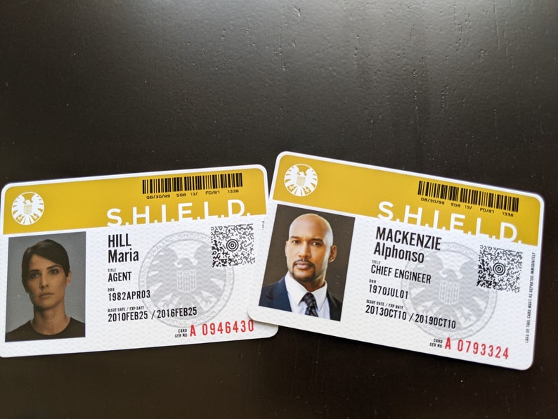 Agents of S.H.I.E.L.D. Prop ID Cards Screen Accurate - Etsy