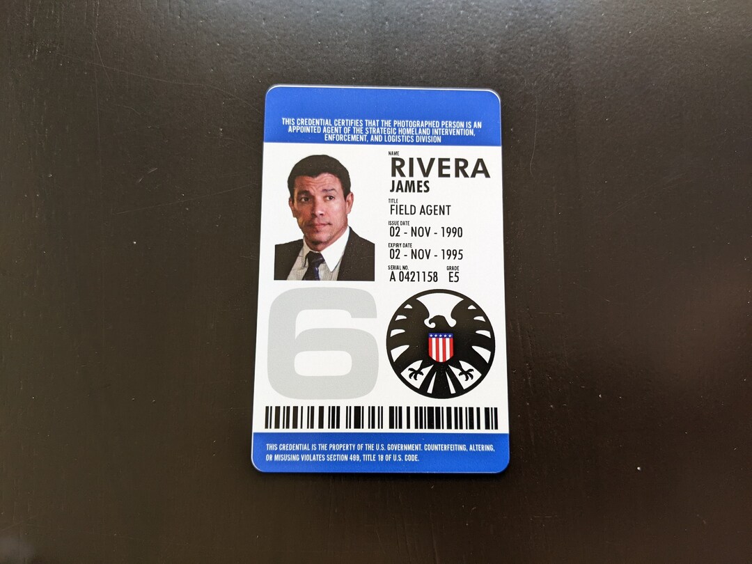 S.H.I.E.L.D. 1990's ID Card Screen Accurate Agents of Shield Prop - Etsy